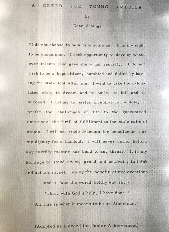 A Creed for Young America - Junior Achievement Rocky Mountain